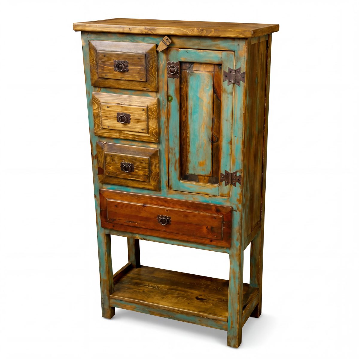 The Turquoise Trailhand Cabinet - The Vault Rustic Furniture
